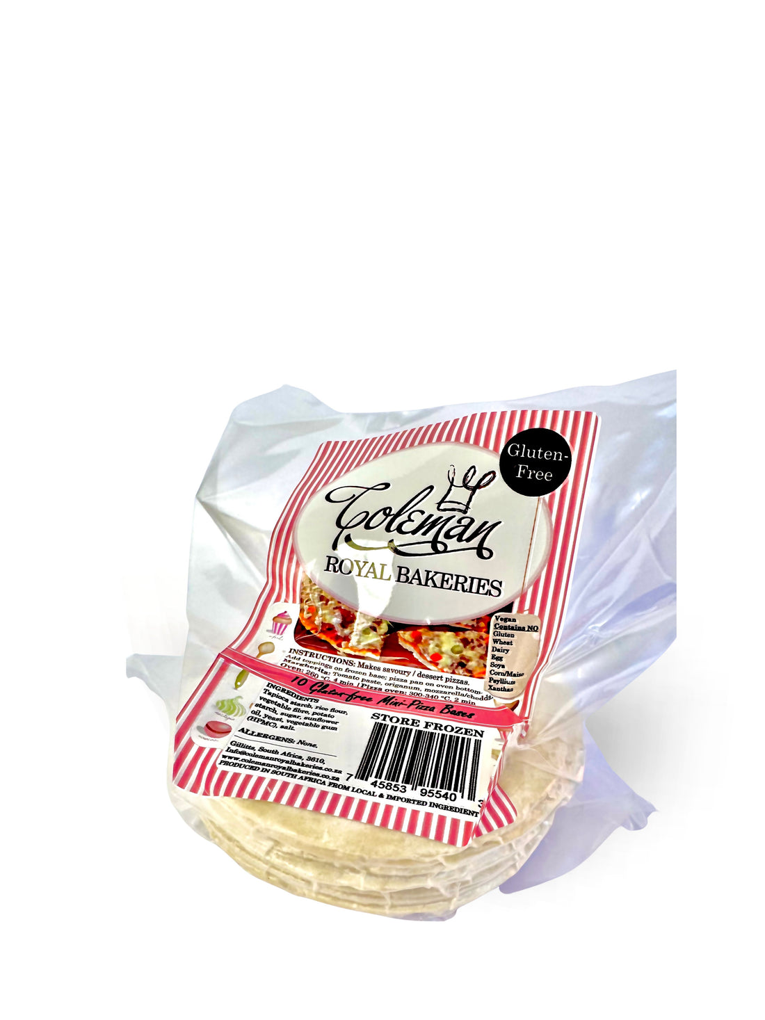 10 Frozen Gluten-free Mini-Pizza Bases