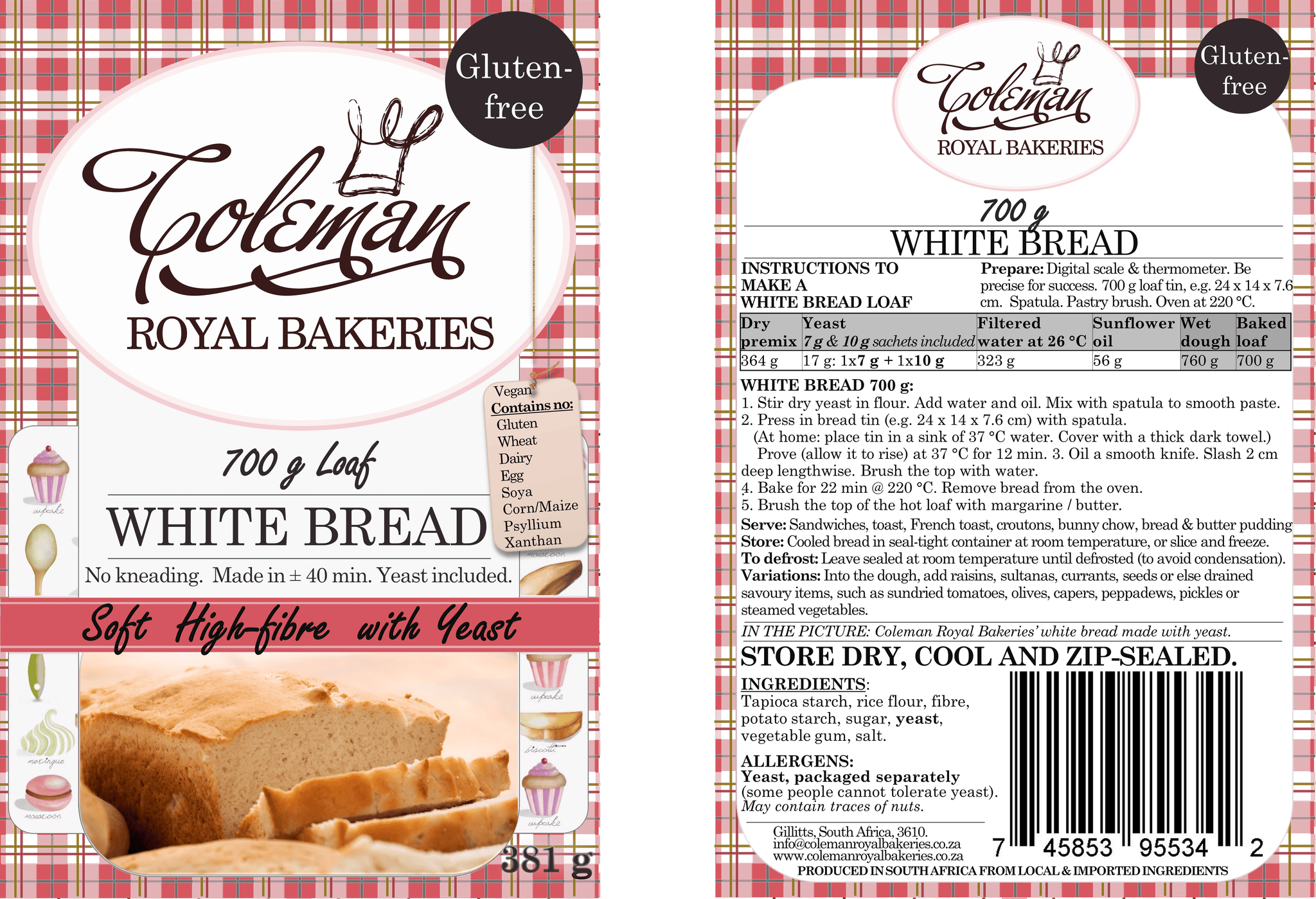 Gluten-free Plain Flour 5 kg, Coleman Royal Bakeries